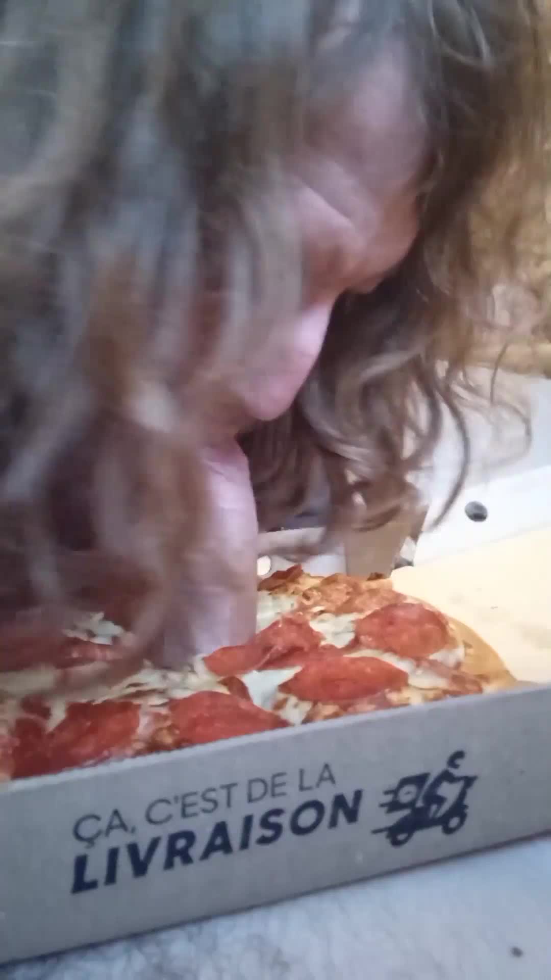 Sucking Cock Through A Pizza Box
