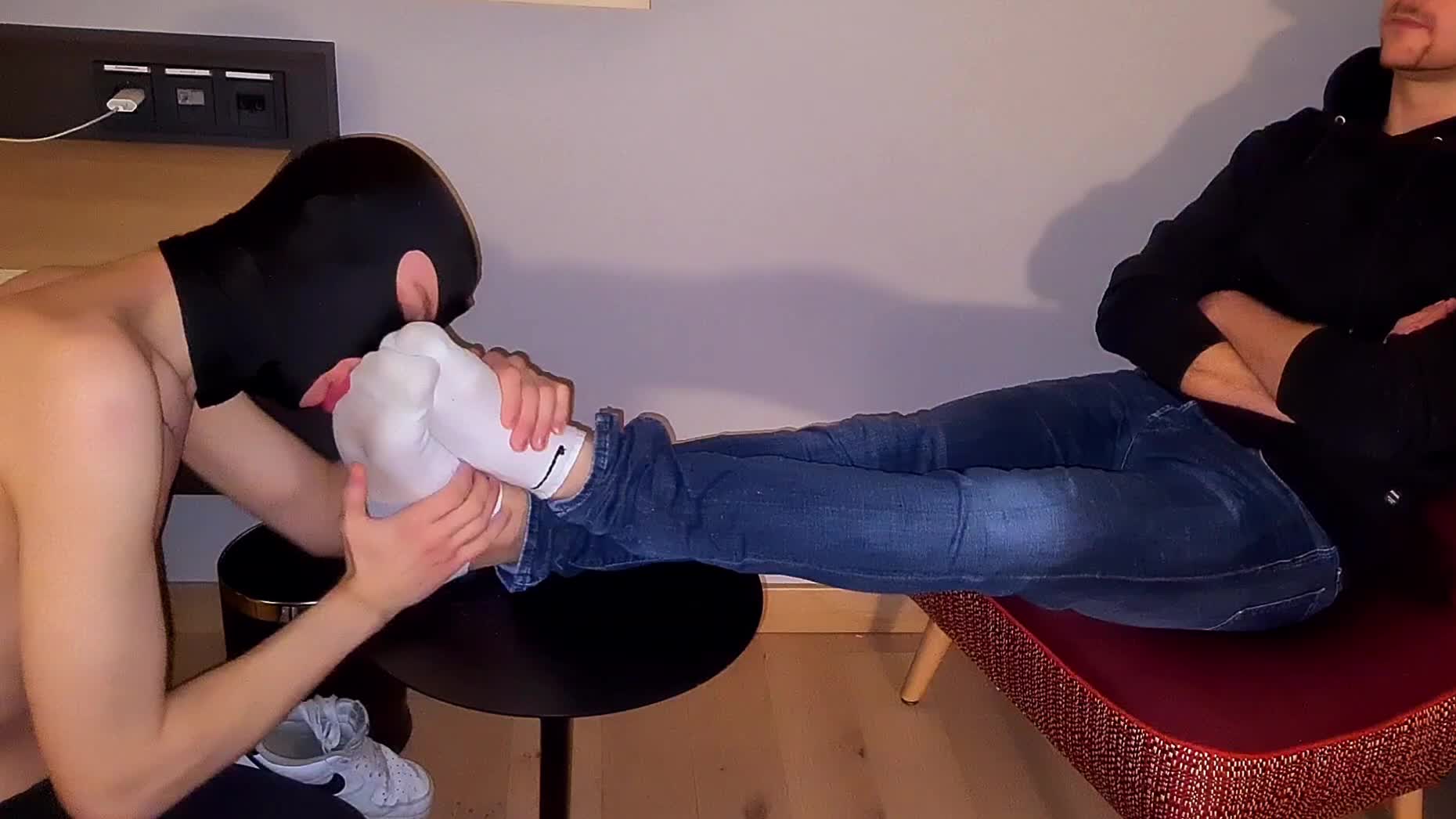Twink Sniffs My Sweaty Smelly After Trampling Socks