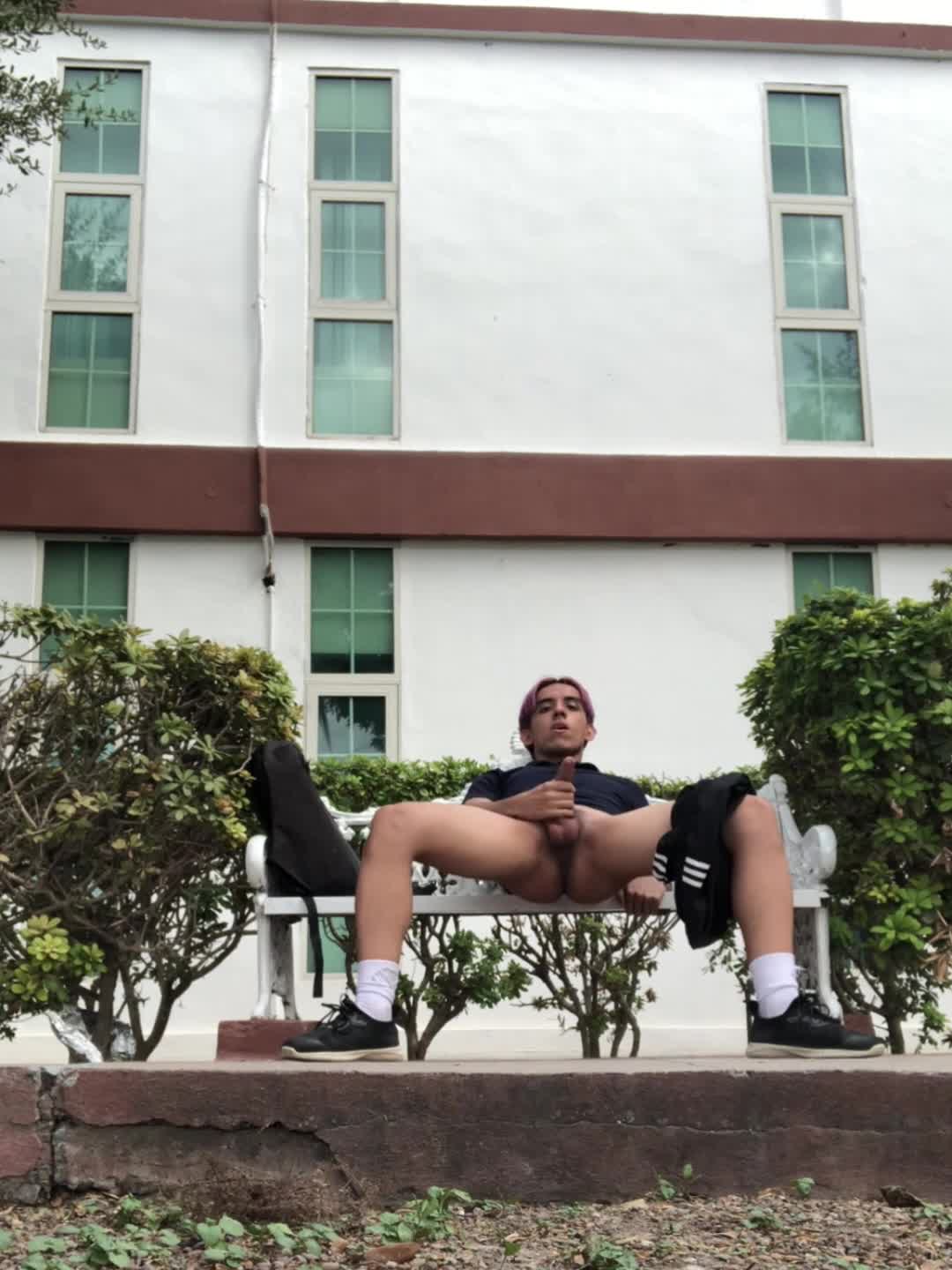 Latino Twink Public Jerk Off
