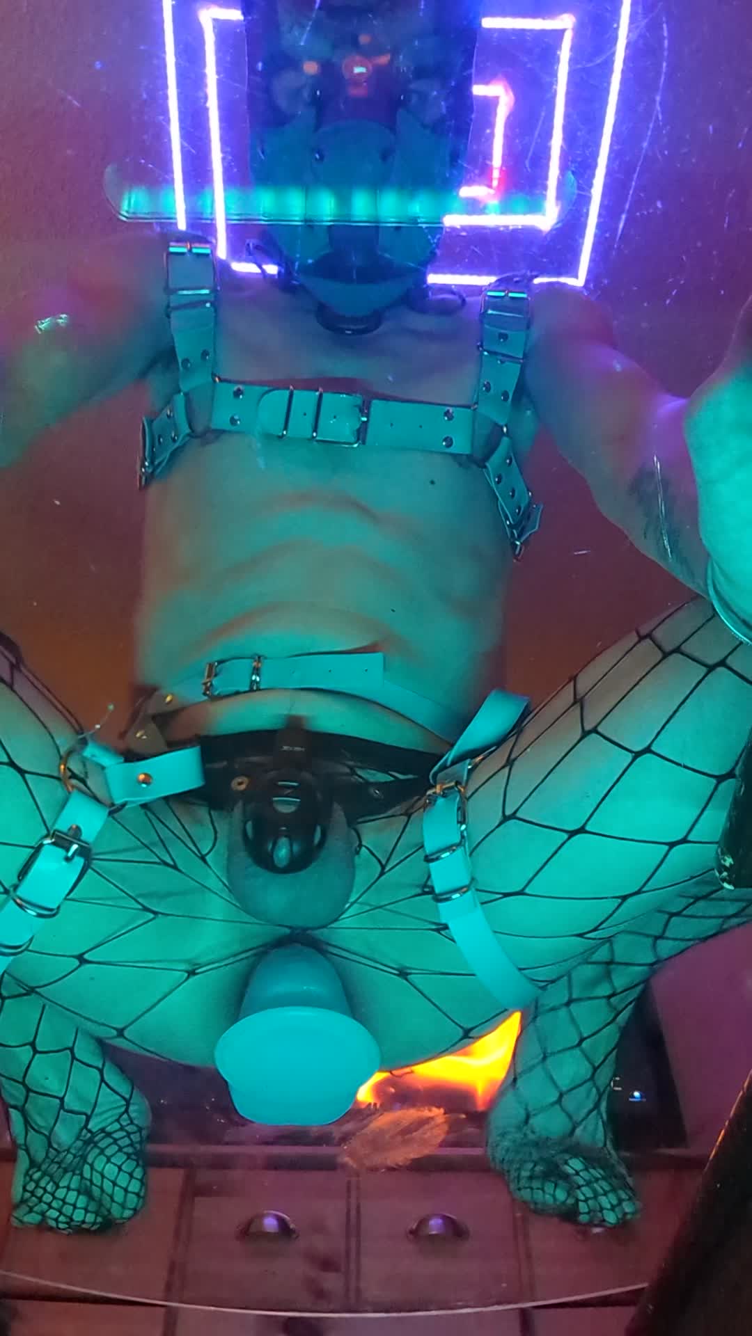 Pup Malex Rides Giant Dildo